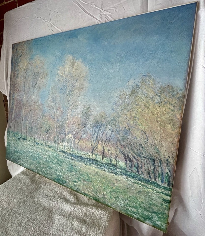 LARGE FRENCH IMPRESSIONIST MASTER CLAUDE MONET "SPRING IN GIVERNY" 24 ...