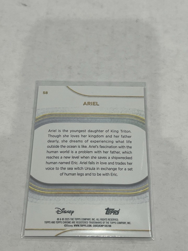2025 Topps Chrome Disney Ariel Base #58 The Little Mermaid | eBay
