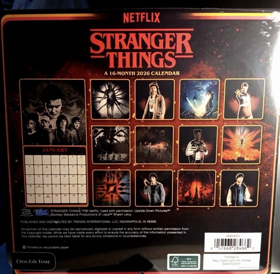 2026 NETFLIX "Stranger Things "wall calendar- 11" X 22" FAST FREE ...