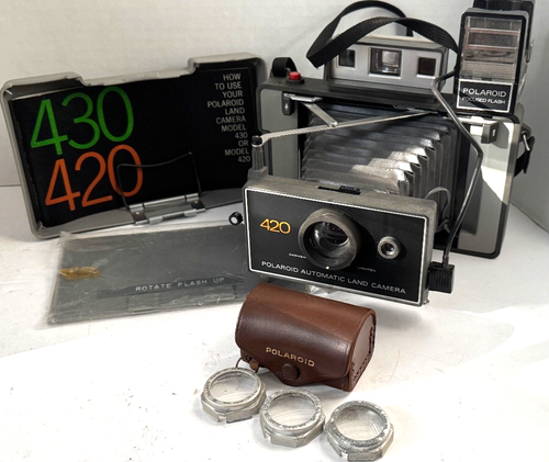 Polaroid 420 Land Camera w/ Instructions Lenses Flash EUC | eBay