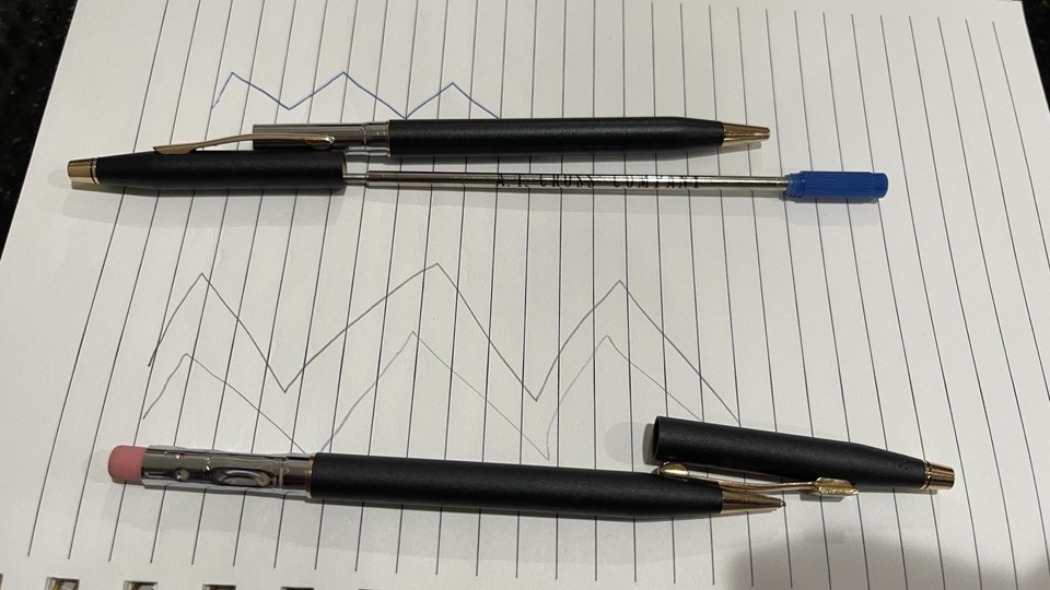 Vintage Cross Classic Black Ball Point Pen & Pencil Set Mechanical With ...