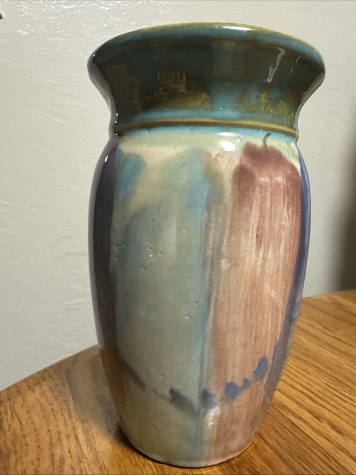 Vintage 1920's Hull Art Pottery 8" Vertical Stripe Vase Pastel # 32 | eBay
