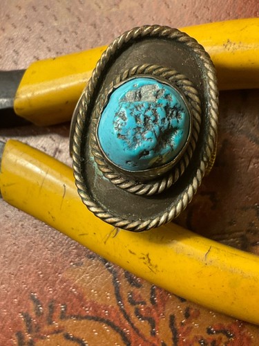 LARGE VINTAGE TURQUOISE NAVAJO RING SIGNED JUSTIN MORRIS | eBay