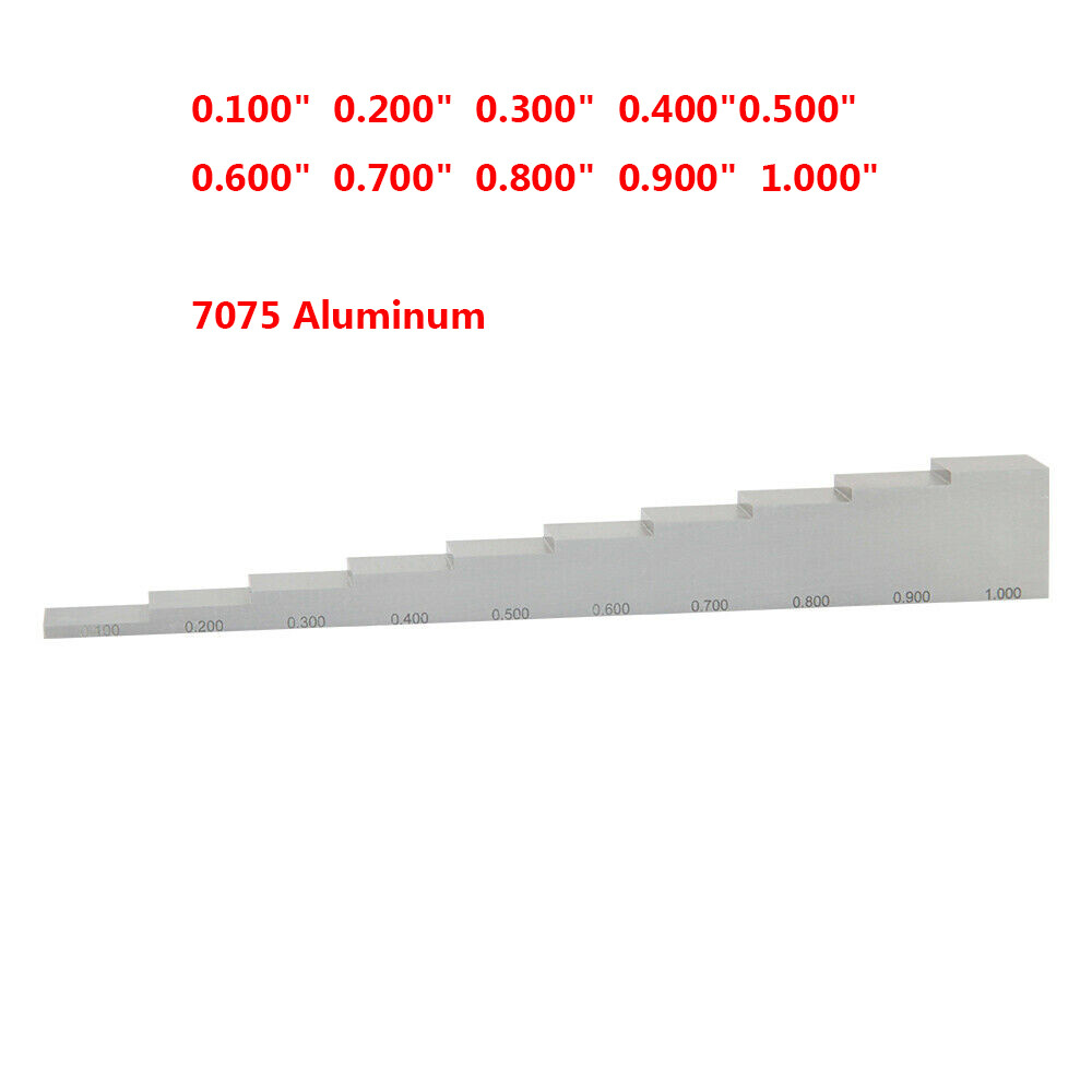 10 Step Calibration Blocks 7075 Aluminum 0.1-1.0" for Ultrasonic ...