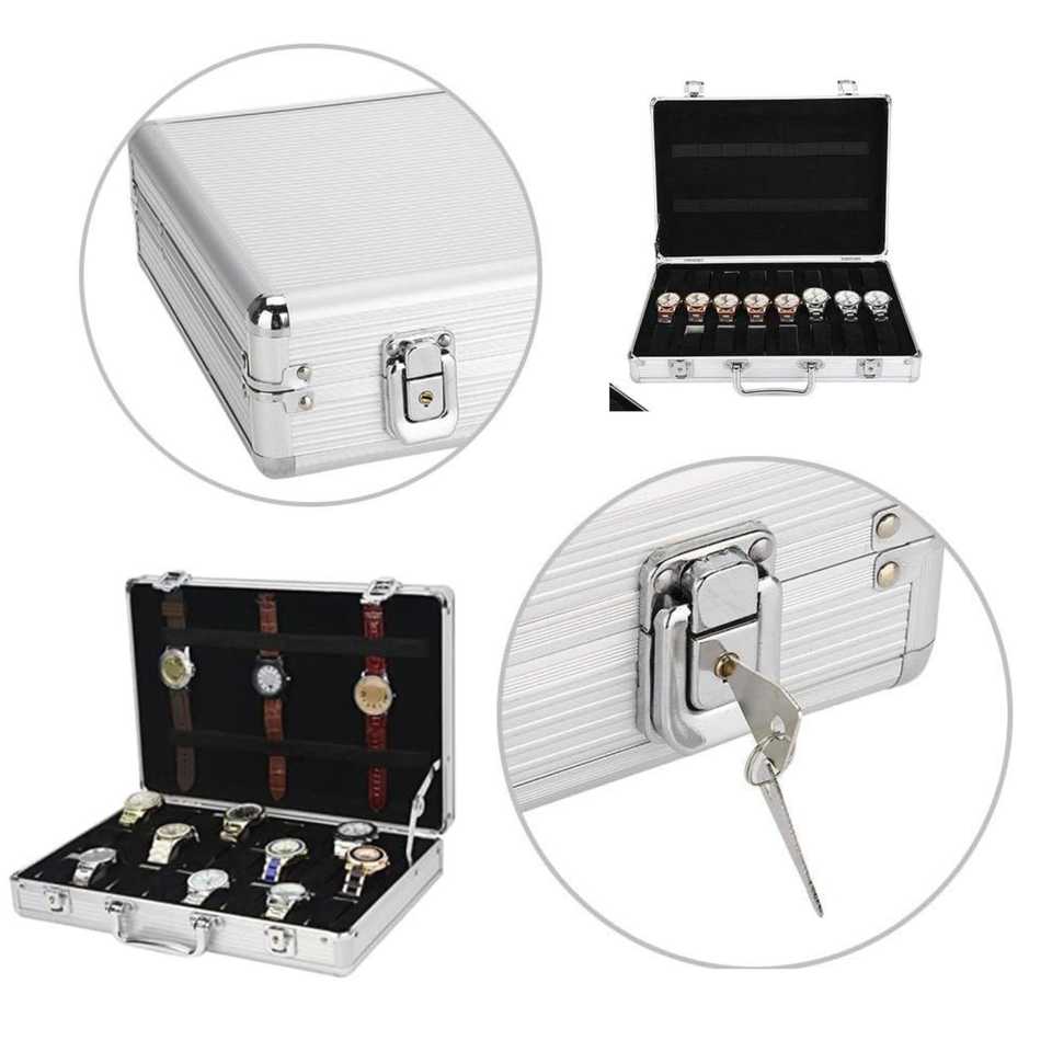 Watch Case for 30 Watches Collectors Display Storage Briefcase Aluminum ...
