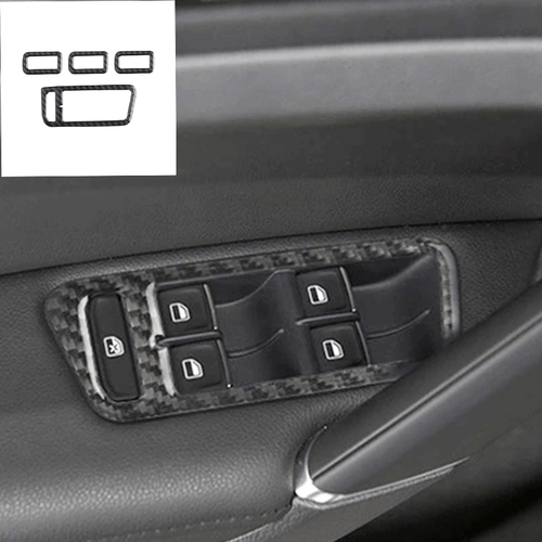 Carbon Fiber Window Control Switch Panel Cover Trim For VW Golf MK7 ...