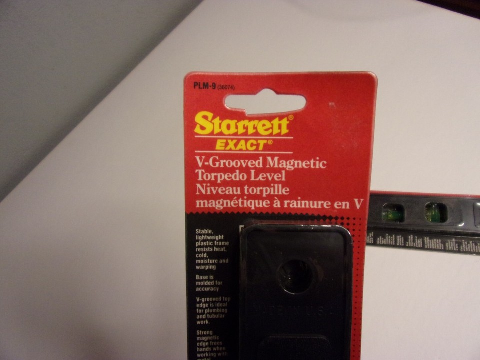 2-STARRETT Exact #PLM-9 V-Grooved Magnet Torpedo Level USA New | eBay