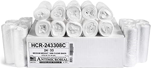 Aluf Plastics - HCR-243308C 12-16 Gallon Clear Trash Bags 1000 Count ...