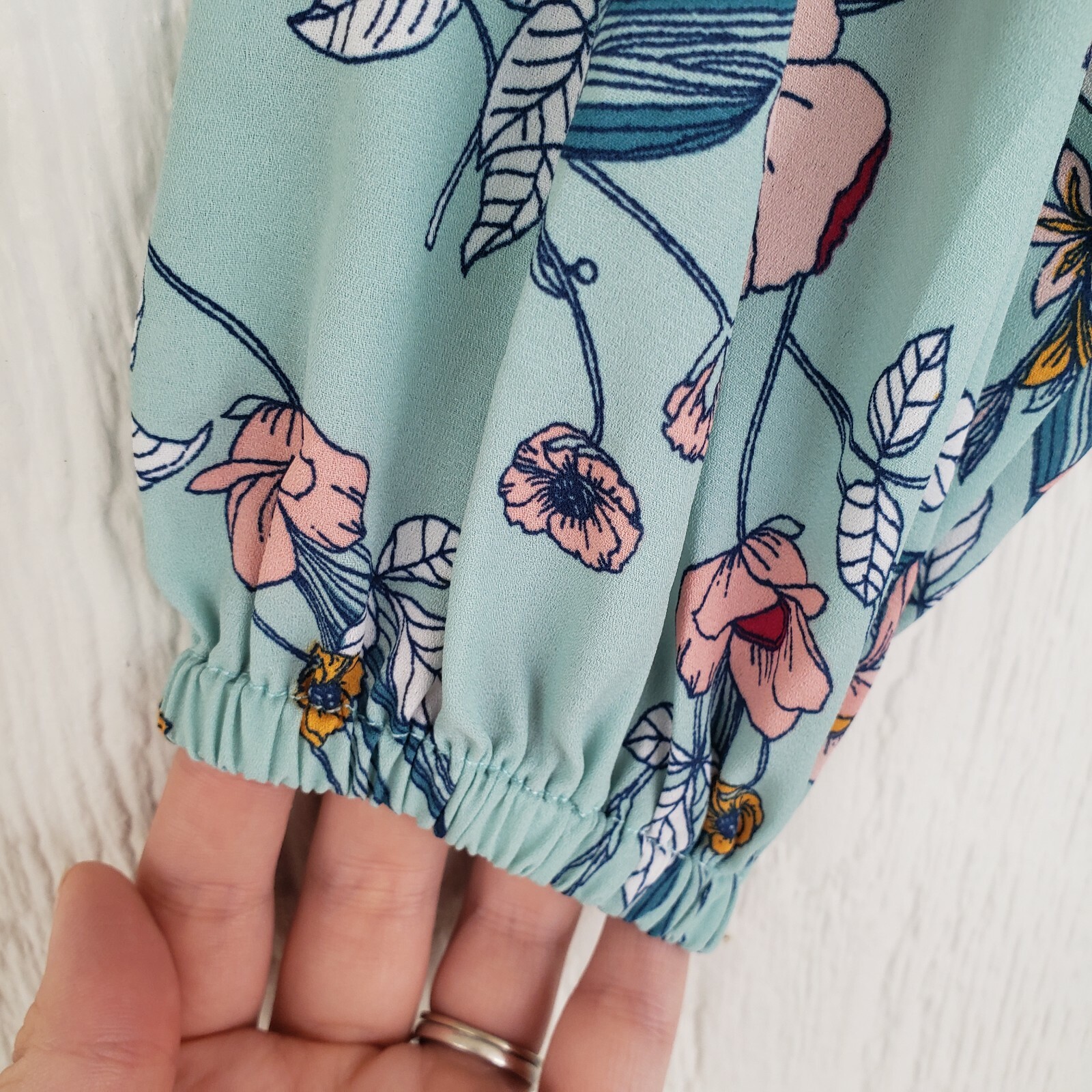 Copper Key Women Blue Floral Shorts Romper Size Medium Wrap Top ...