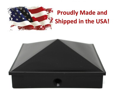 6x6 Nominal (5-1/2"x5-1/2") Black Plastic Pyramid Fence Cap 1, 2, 3, 4 ...