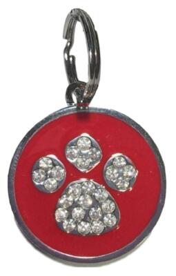 Red Enamel Crystal Paw Charm for Dog Collar or Zipper Pull, etc. | eBay