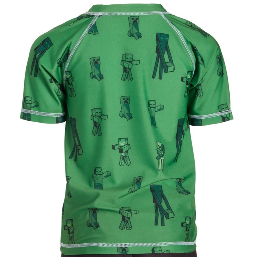 Minecraft Little Boys Rash Guard, Green, Size-7 | eBay