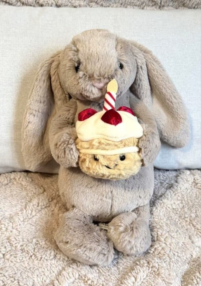 Jellycat Bashful Beiges Bunny Birthday Cake Animal Toys Gifts | eBay UK