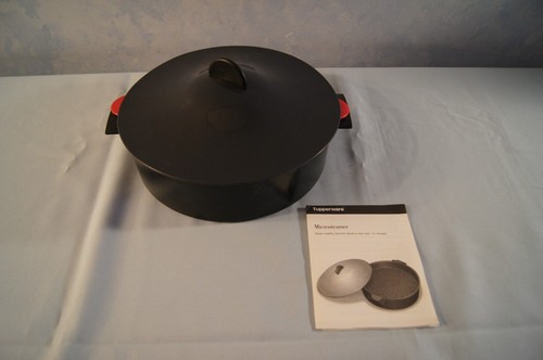 Tupperware Microsteamer 9" black red microwave steamer cooker veggies ...