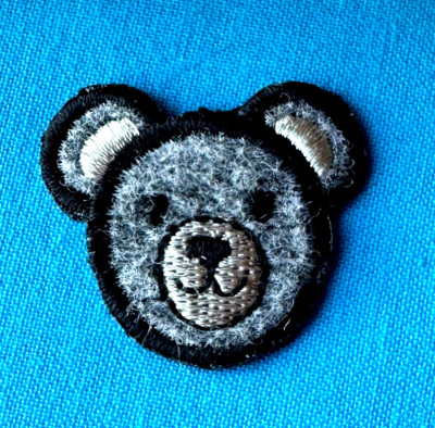 Embroidered Iron-On Applique Fur Bear Face, 1+1/4 inch | eBay