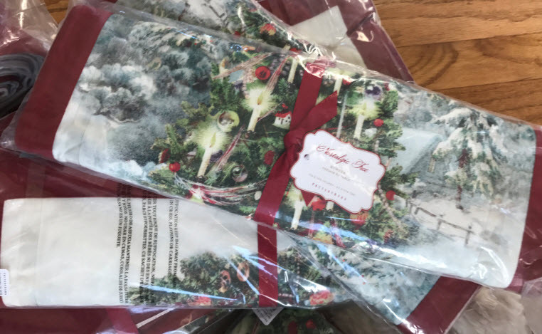 Pottery Barn Nostalgic Tree Table Runner Red 18x108 Christmas Holiday ...