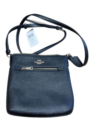 NWT Coach Crossbody Purse Mini Rowan File Bag Black Pebble Leather ...