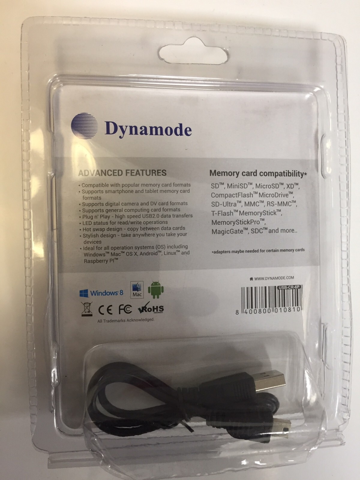 Dynamode USB All in 1 Memory Card Reader SDHC Mini Micro SD M2 MMC XD ...