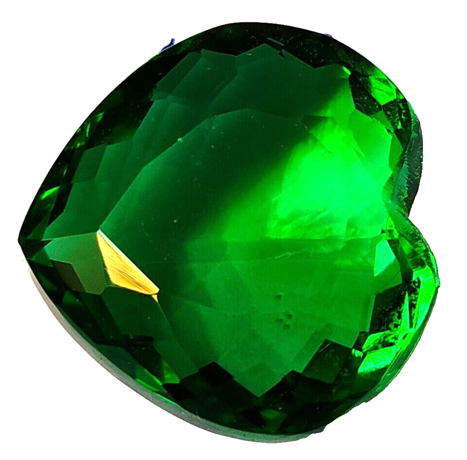 AAA+ Large Green Emerald 88.00 Ct. Heart Cut Loose Gemstone Gift for ...