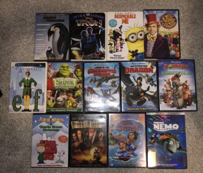 Lot Of 13 Kids DVDs Movies Shrek, Nemo, Tron, LILO & Stitch + MORE | eBay