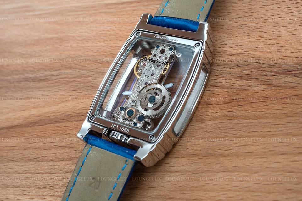 Mens Silver Bridge Manual Mechanical Watch - Blue Leather Strap Gift | eBay