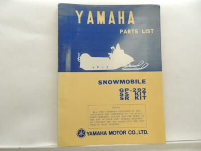 Vintage Yamaha Snowmobile Parts List GP-292 SS Kit SR Kit B7152 | eBay