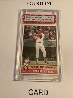1976 Topps Mike Schmidt Phillies White Jersey in Zion Mag Pro Case red ...