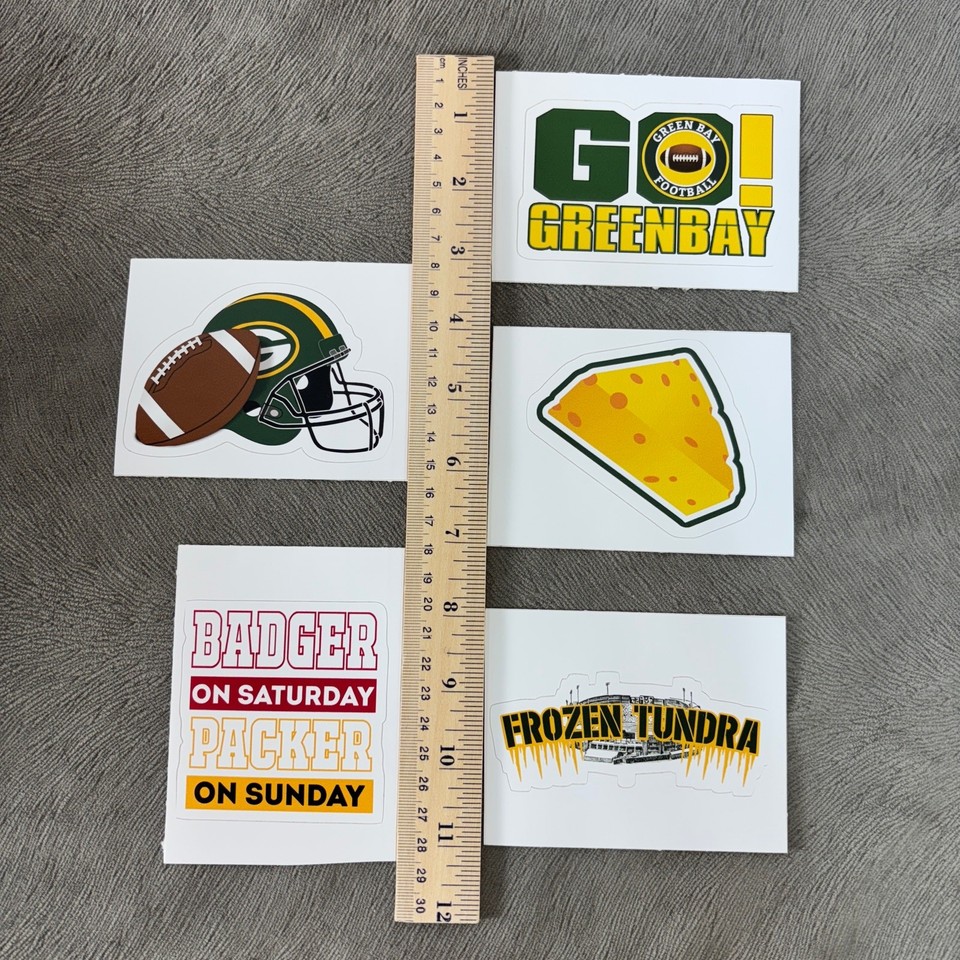 Green Bay Packer Backer Sticker Lot of 5 NFL Water Resistant Vinyl WI ...