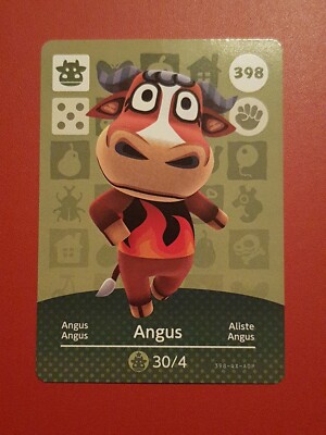 ANGUS ANIMAL CROSSING AMIIBO SERIES 4 CARD #398 TRACKED AU POST ...