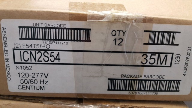 Philips Advance Centium Icn-2s54 1 and 2 Lamp F54t5 Electronic Ballast ...