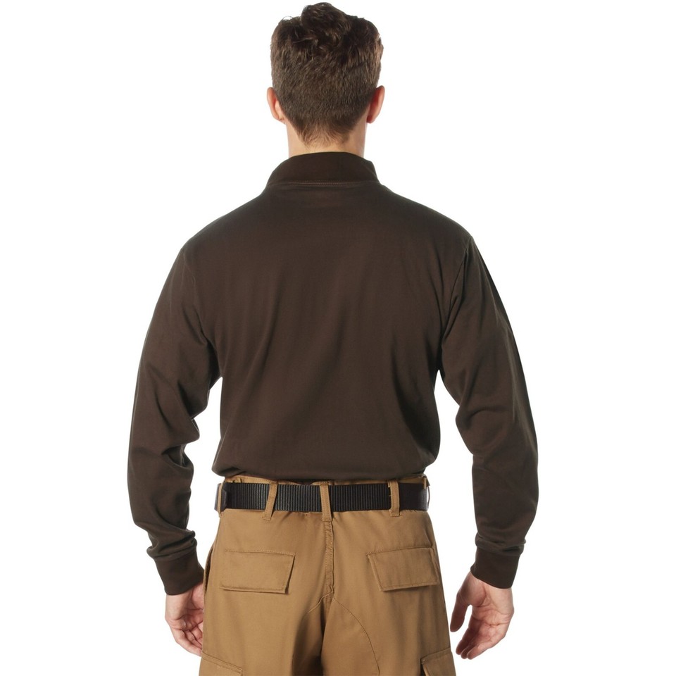 Rothco Turtleneck Warm High Collar Neck Uniform Long Sleeve Mock Shirt ...
