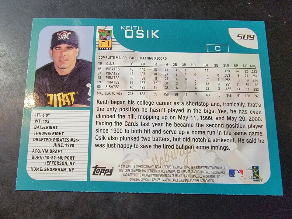 2001 Topps Baseball #509 Keith Osik | eBay