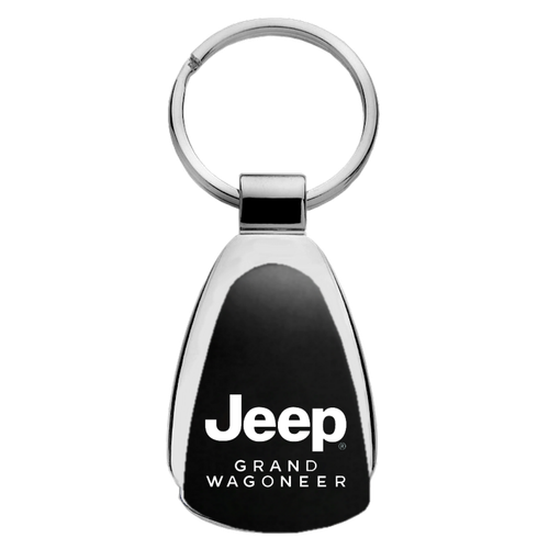 Jeep Grand Wagoneer Black Teardrop Key Fob Logo Key Ring Official ...