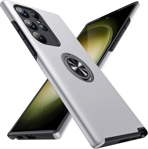 Samsung Galaxy S23 Ultra Case Soft Bumper with Ring Holder Kickstand ...