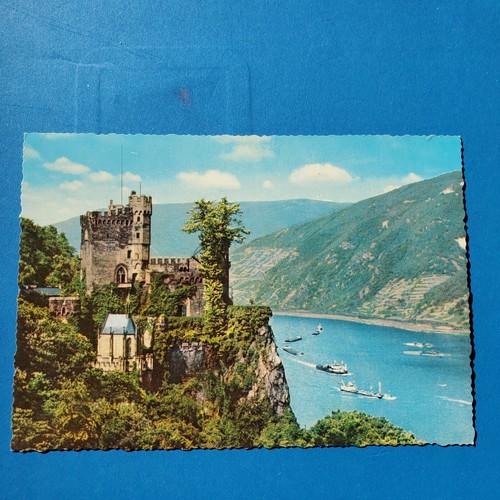 Rhein Burg Rheinstein Postcard Chrome Divided Scalloped Edges | eBay