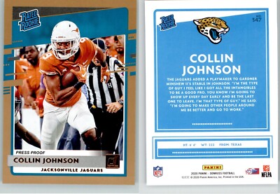 Collin Johnson 2020 Panini Donruss Press Proof Bronze #347 RC Rookie ...