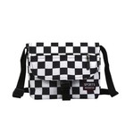 Women Canvas Plaid Shoulder Bag Harajuku Style Cross-section Square Bag ...