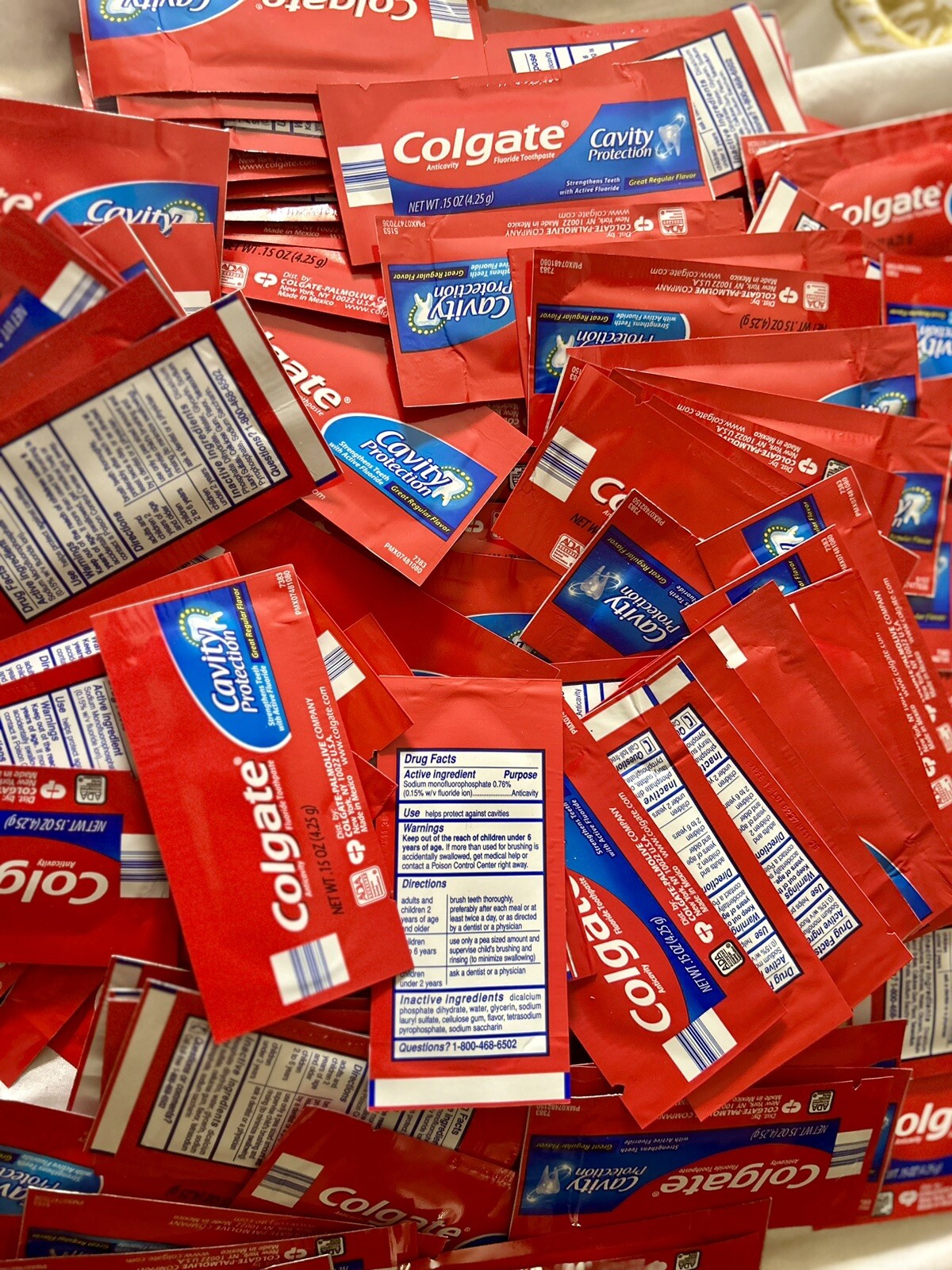 Colgate Toothpaste Travel Size Single-Use Packet Travel Hotel Lot Of ...