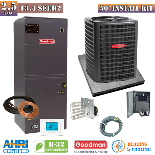 R32 Goodman 2.5 Ton Air Conditioner Split System 13.4 SEER2 W ...
