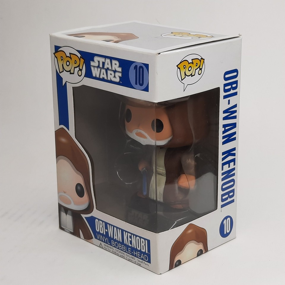 Funko Pop Star Wars 10 Obi-Wan Kenobi 2011 Large Font Blue Box With ...