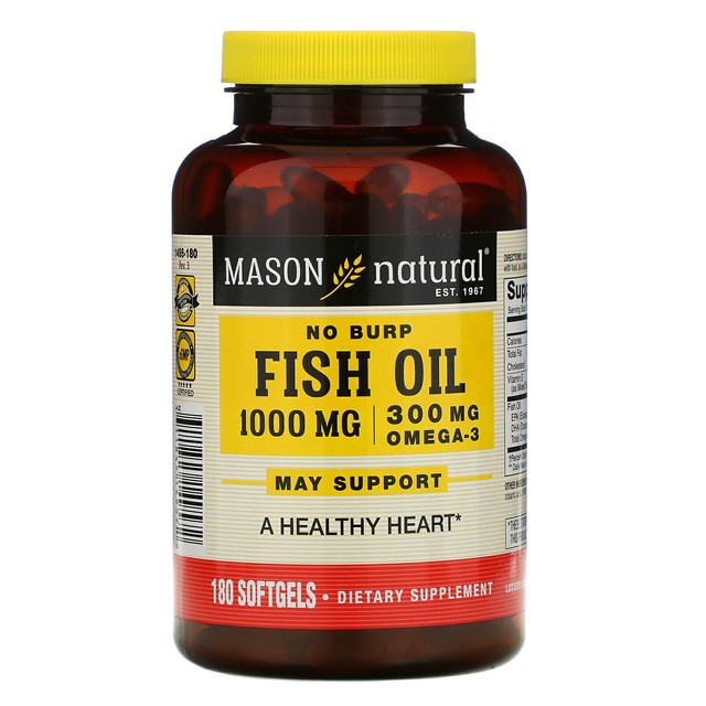 Mason Natural Omega-3 Fish Oil 1000mg Softgels 180ct 311845149572s987 ...