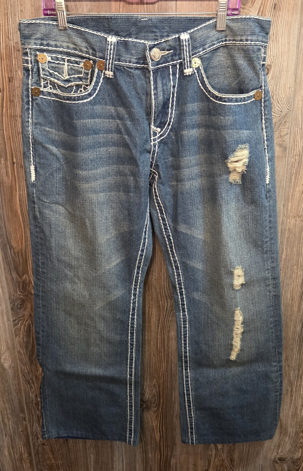 True Religion Denim Jeans Super T Men Size 36 (36x28) Distressed ...