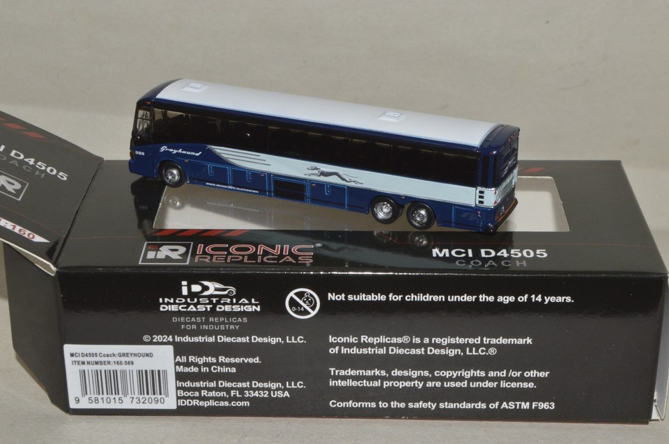 1:160 N scale diecast Iconic Replicas MCI D4505 Coach bus GREYHOUND | eBay