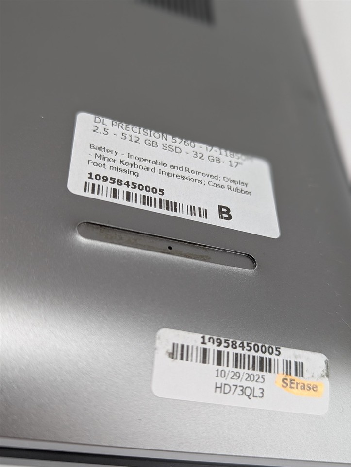 Dell Precision 5760 2021 17" i7‑11850H 2.5GHz 32GB RAM 512GB SSD RTX ...