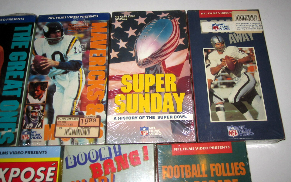 NFL Film Videos Lot of 9 VHS *Brand New/Sealed* Including Rare NFL ...
