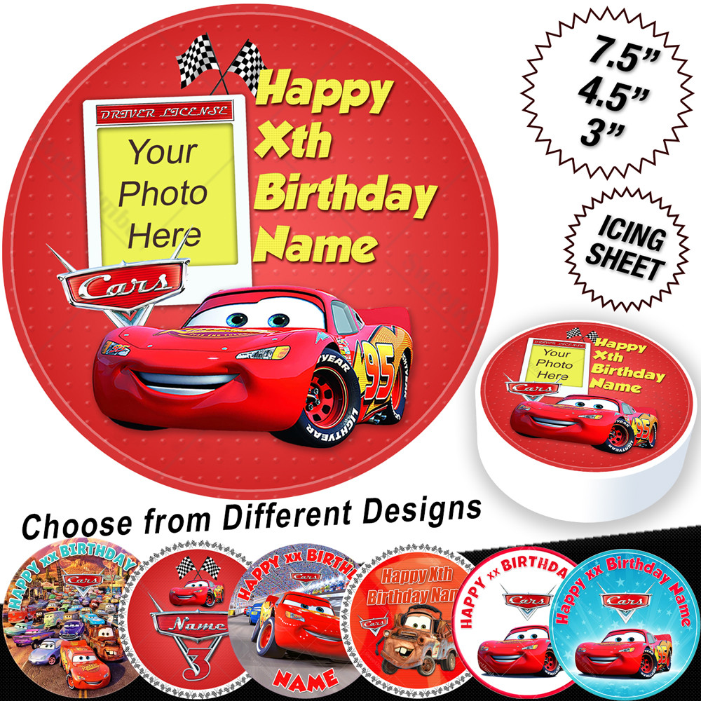 Cars Lightning Cake Topper McQueen Birthday Decoration Personalised ...
