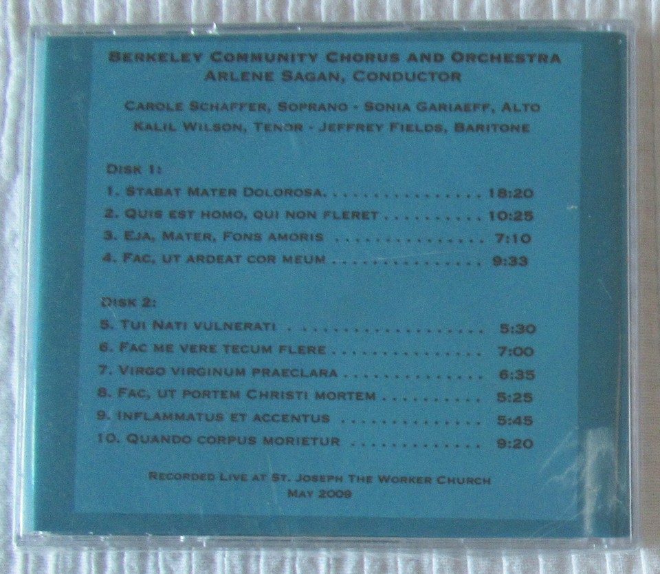 Berkeley Community Chorus and Orchestra: Dvorak Stabat Mater Op. 58 (2 ...