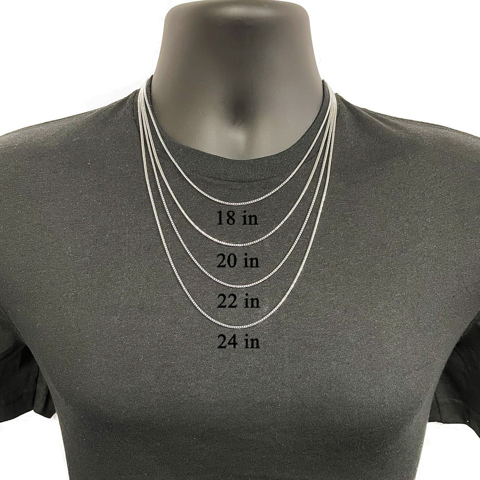 Italian 14k White Gold Solid Diamond Cut Franco Chain Necklace 24" 1 ...