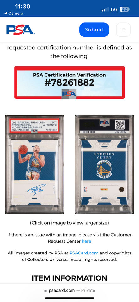 National Treasures Vert Stephen Curry Auto Vldt-Marks Rare Platinum 1/1 ...