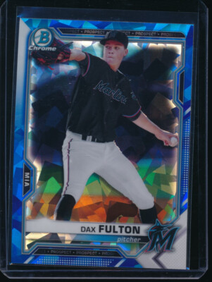 DAX FULTON 2021 Bowman Chrome Sapphire Atomic Refractor MARLINS Rookie ...